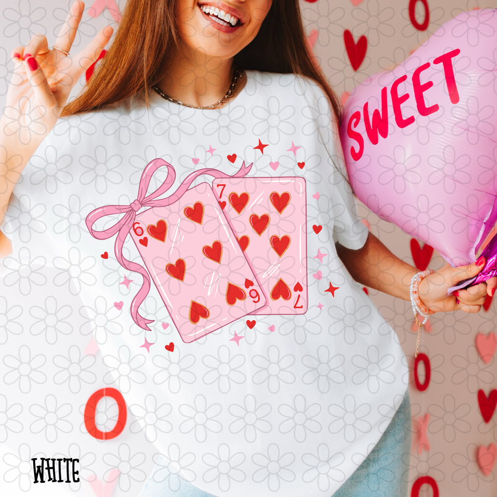 67 Card Hearts Bow Kids Completed Tee – The Wholesale Shack