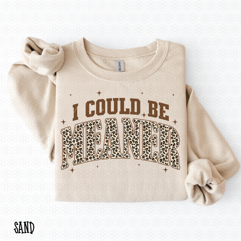I Could Be Meaner Leopard Kids Completed Tee – The Wholesale Shack