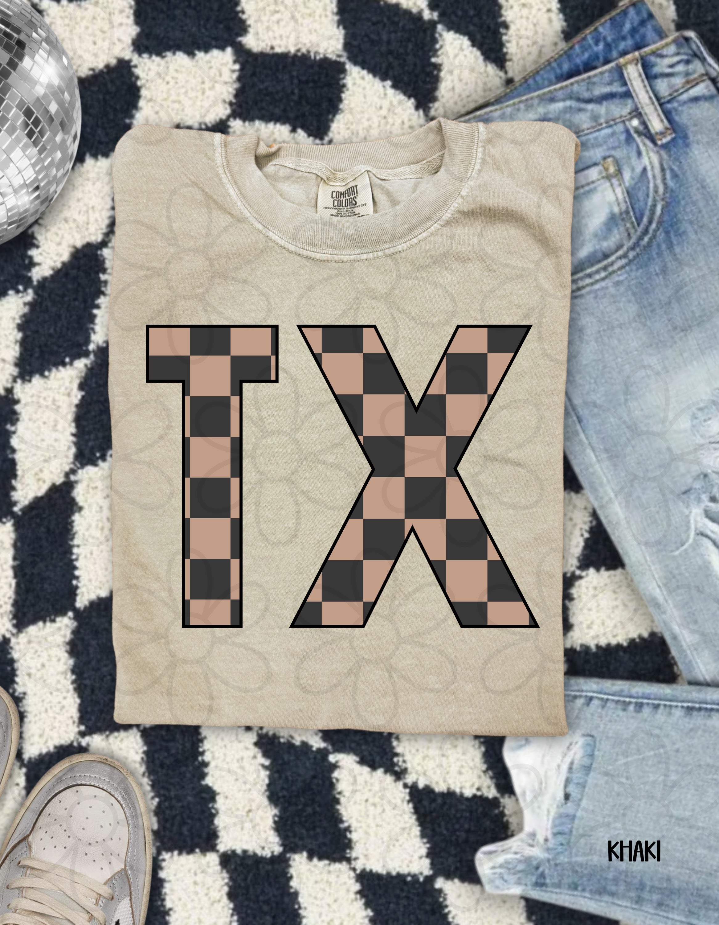 Checkered State Abbreviations Completed Tee – The Wholesale Shack