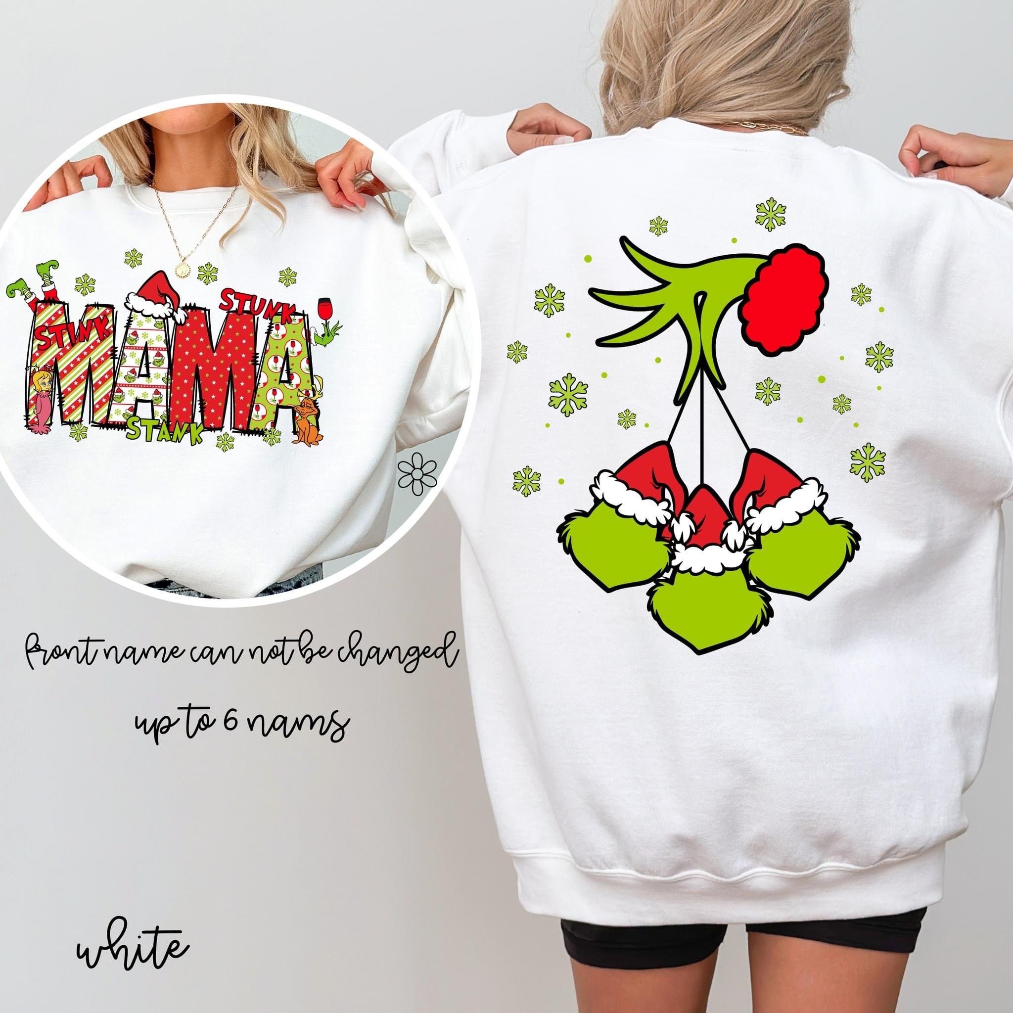 Grinch Mama with Custom Names DTF Transfer – The Wholesale Shack