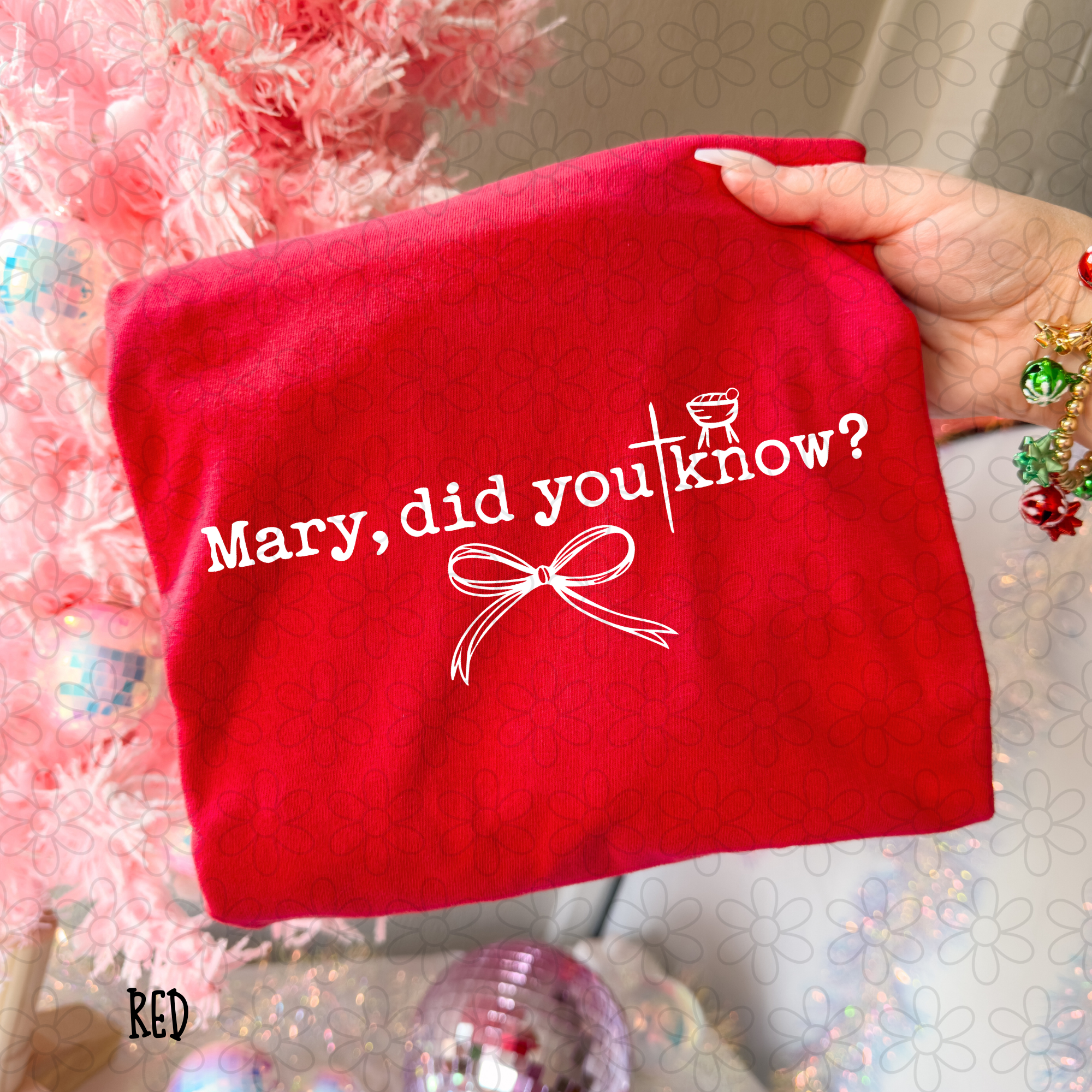 Mary, Did You Know? Bow White DTF Transfer – The Wholesale Shack