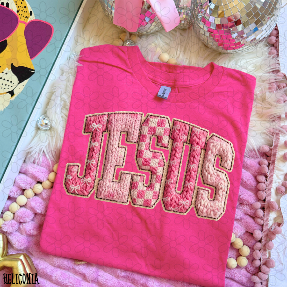 Pink Knit Jesus DTF Transfer – The Wholesale Shack