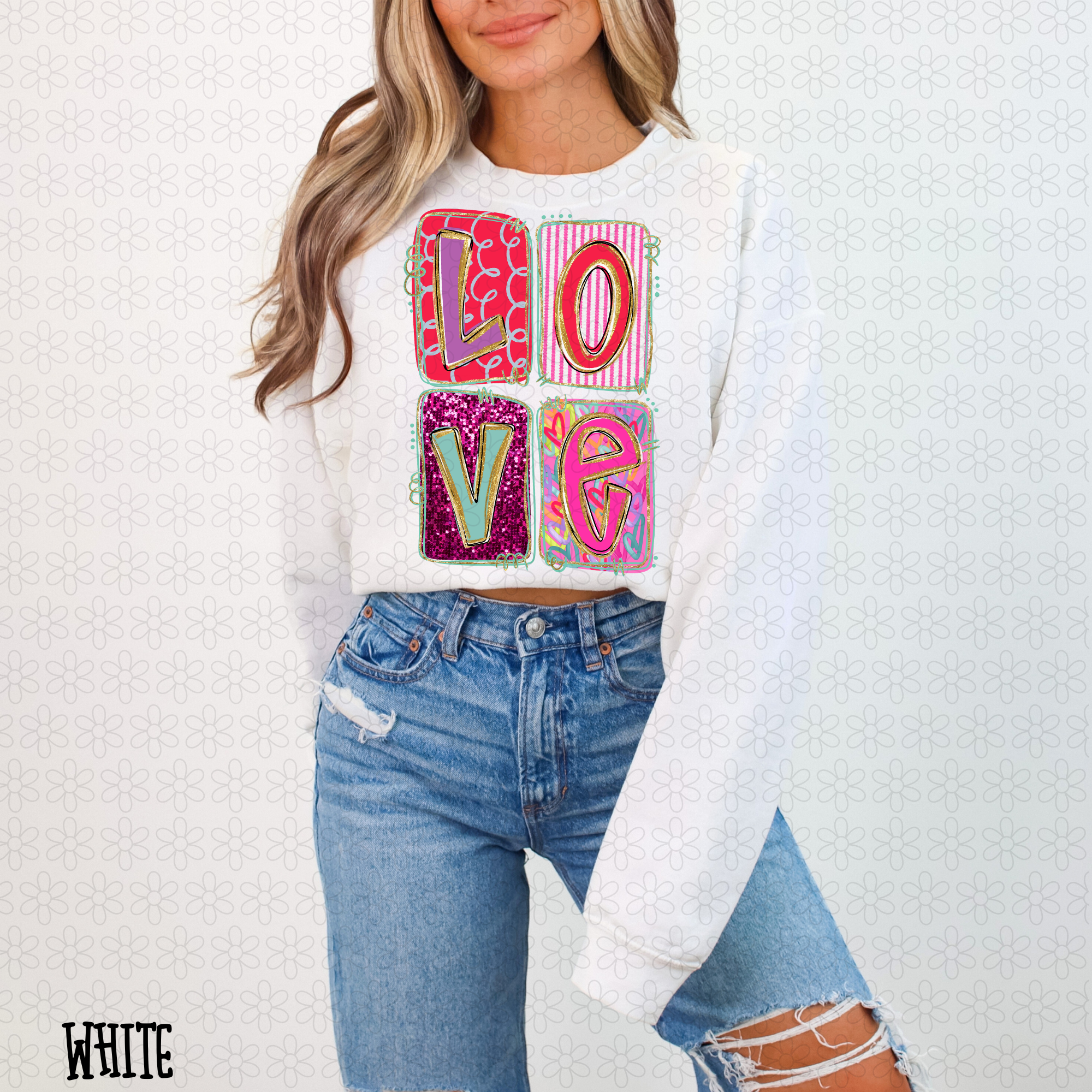 Preppy Patterns Stacked Love Completed Tee – The Wholesale Shack