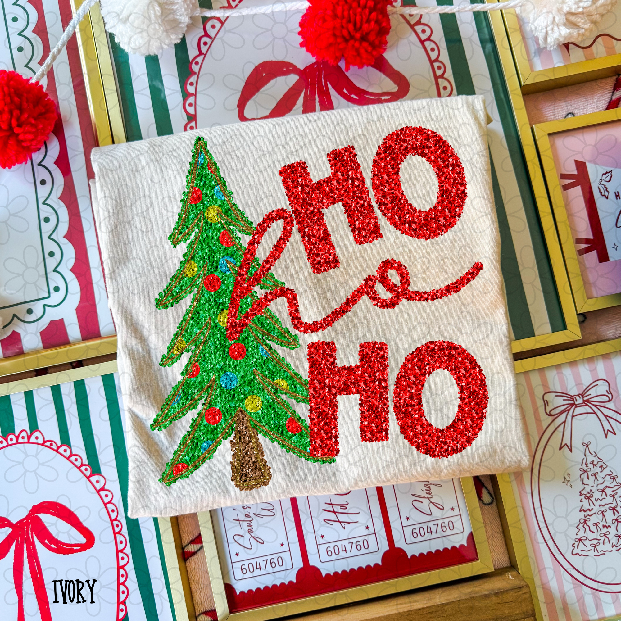 Sparkles Ho Ho Ho Christmas Tree DTF Transfer – The Wholesale Shack