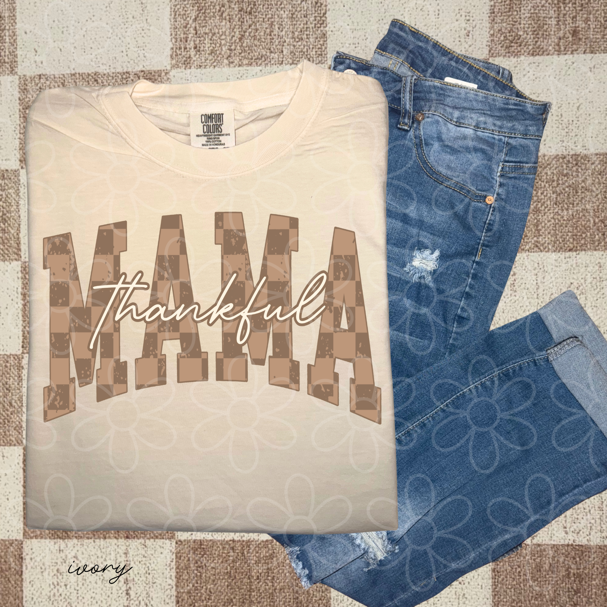 Thankful Mama Brown Checkered DTF Transfer – The Wholesale Shack